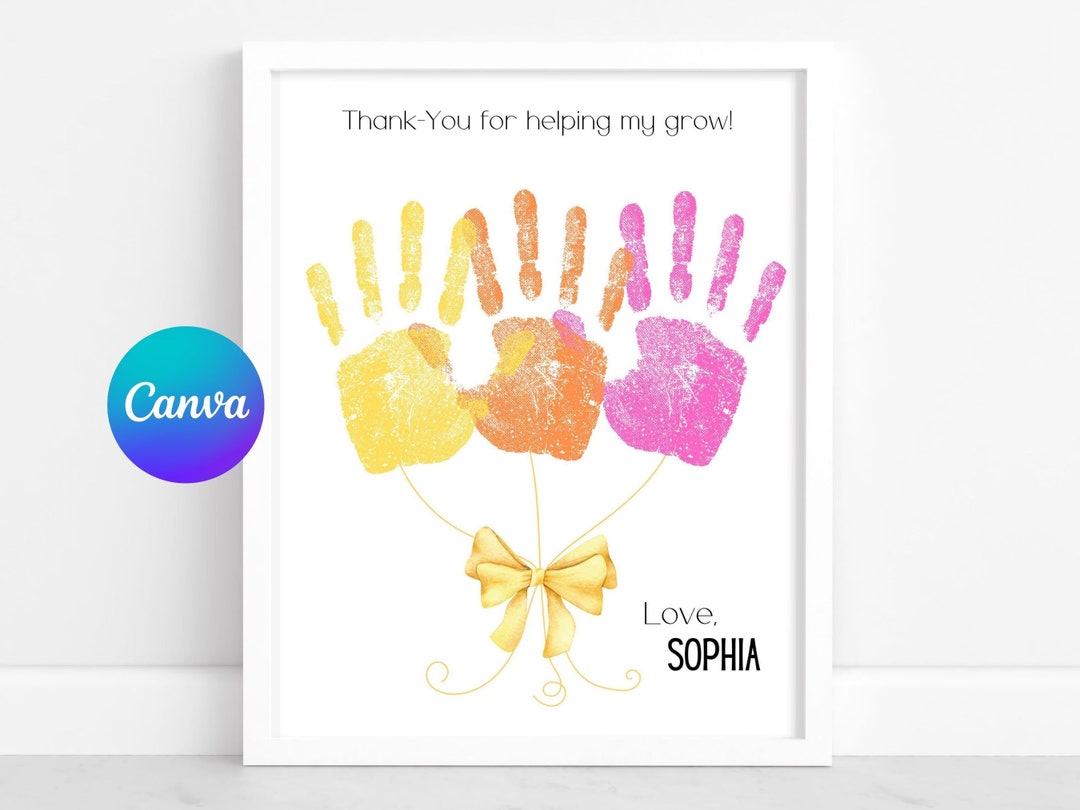 Printable Handprint Craft, Personalized Handprint Keepsake, Printable ...