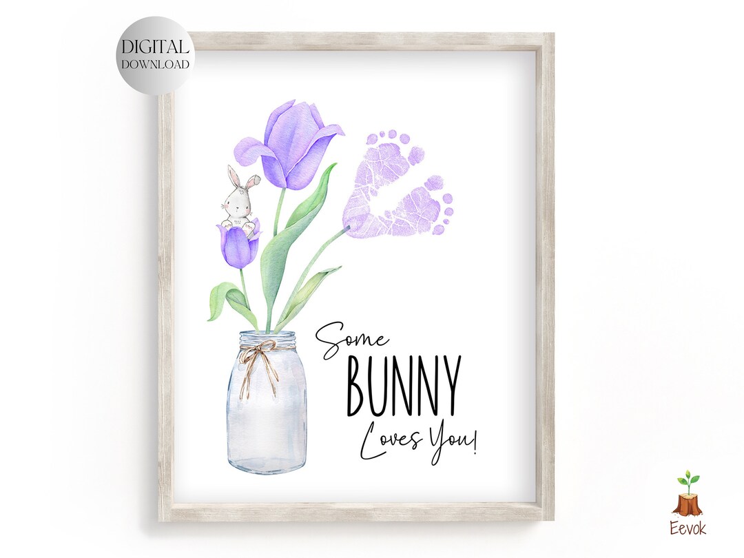 Printable Easter Handprint Art Craft for Kids, Some Bunny Loves You ...