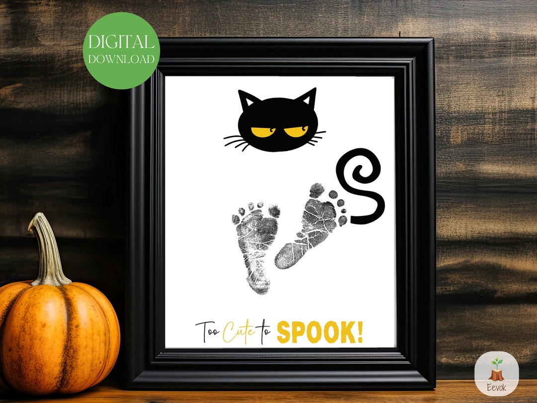 PRINTABLE Handprint Halloween Craft Baby Painting Craft Footprint Art ...