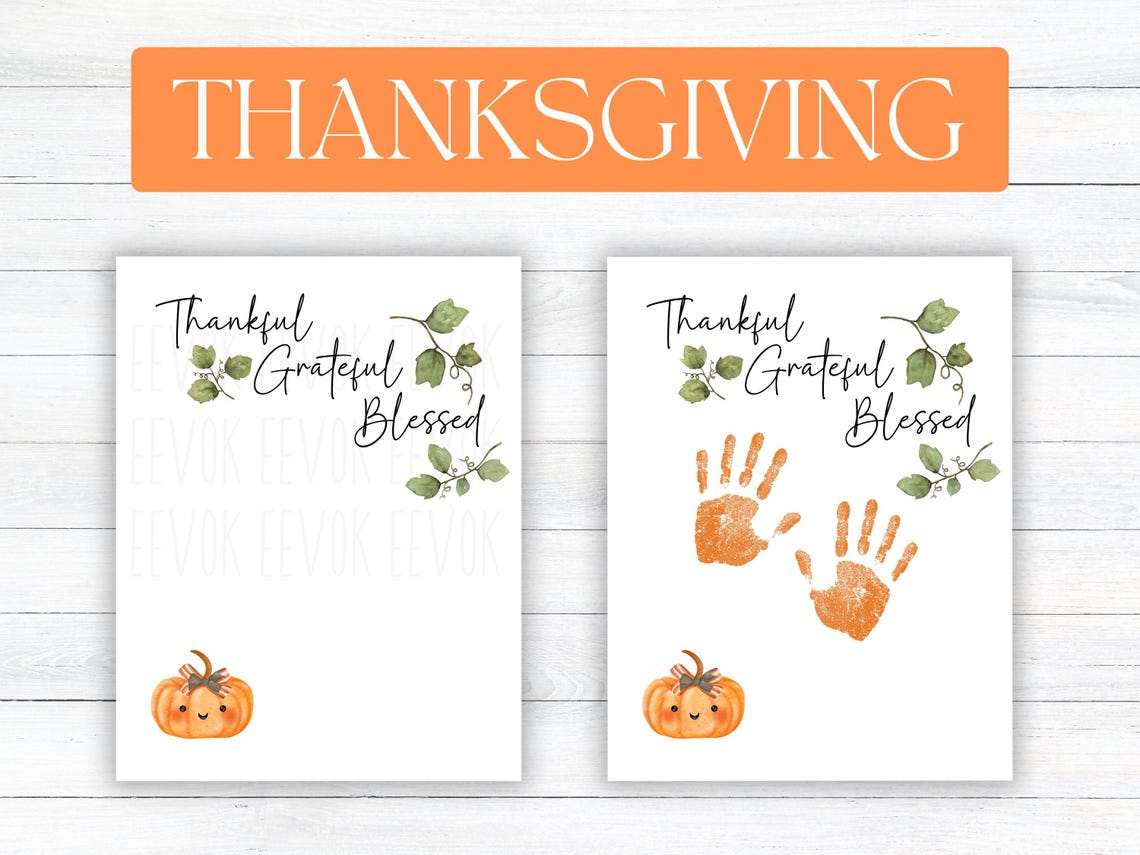 Printable Autumn Handprint Craft for Kids, Pumpkin Handprint Art ...