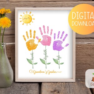 Printable Mother's Day Gift for Grandma, Grandma's Garden Handprint ...