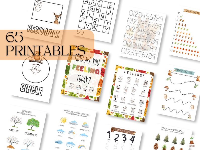 Preschool Autumn Busy Book Printable Toddler Learning Binder Quiet Book ...