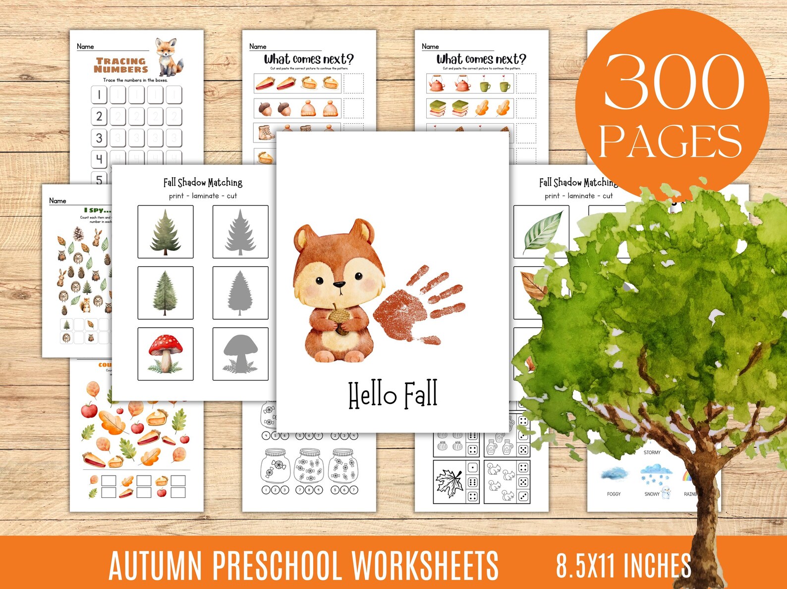 PRINTABLE Preschool Fall Worksheets Autumn Activities Fall Busy Book ...