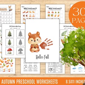 PRINTABLE Preschool Fall Worksheets Autumn Activities Fall Busy Book ...