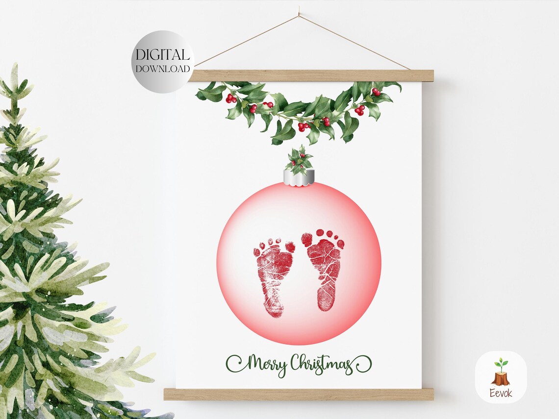 PRINTABLE Christmas Footprint Craft Xmas Memories Handprint Activities ...