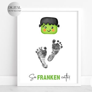 PRINTABLE Footprint Halloween Art Craft Baby Franken Footprint Craft ...