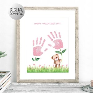 Printable Valentines Day Handprint Craft, Valentine's Day Craft for ...
