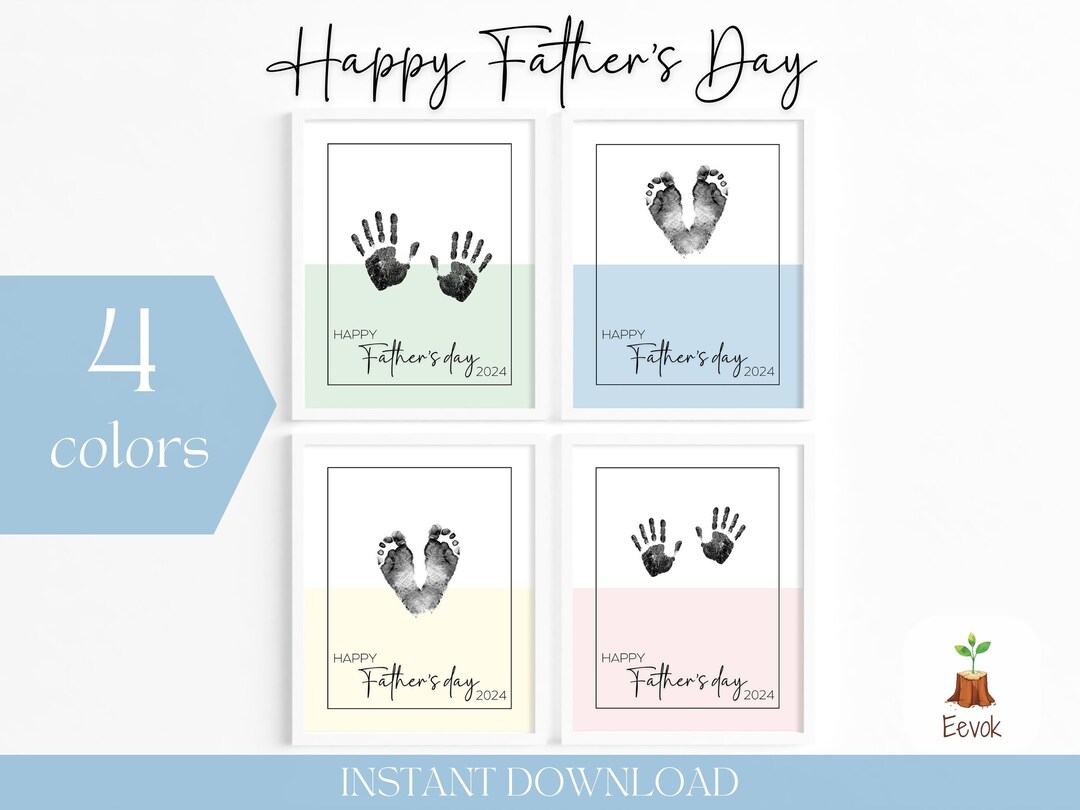Printable Dad Handprint Art, First Fathers Day Craft, New Father and ...