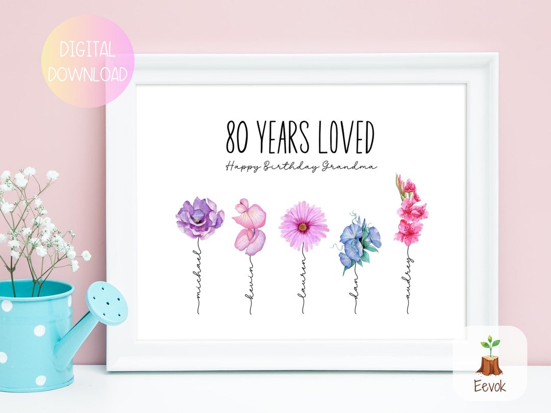 80th Birthday Gift for Grandma, Mom 80th Birthday Present Idea, 80 Year ...