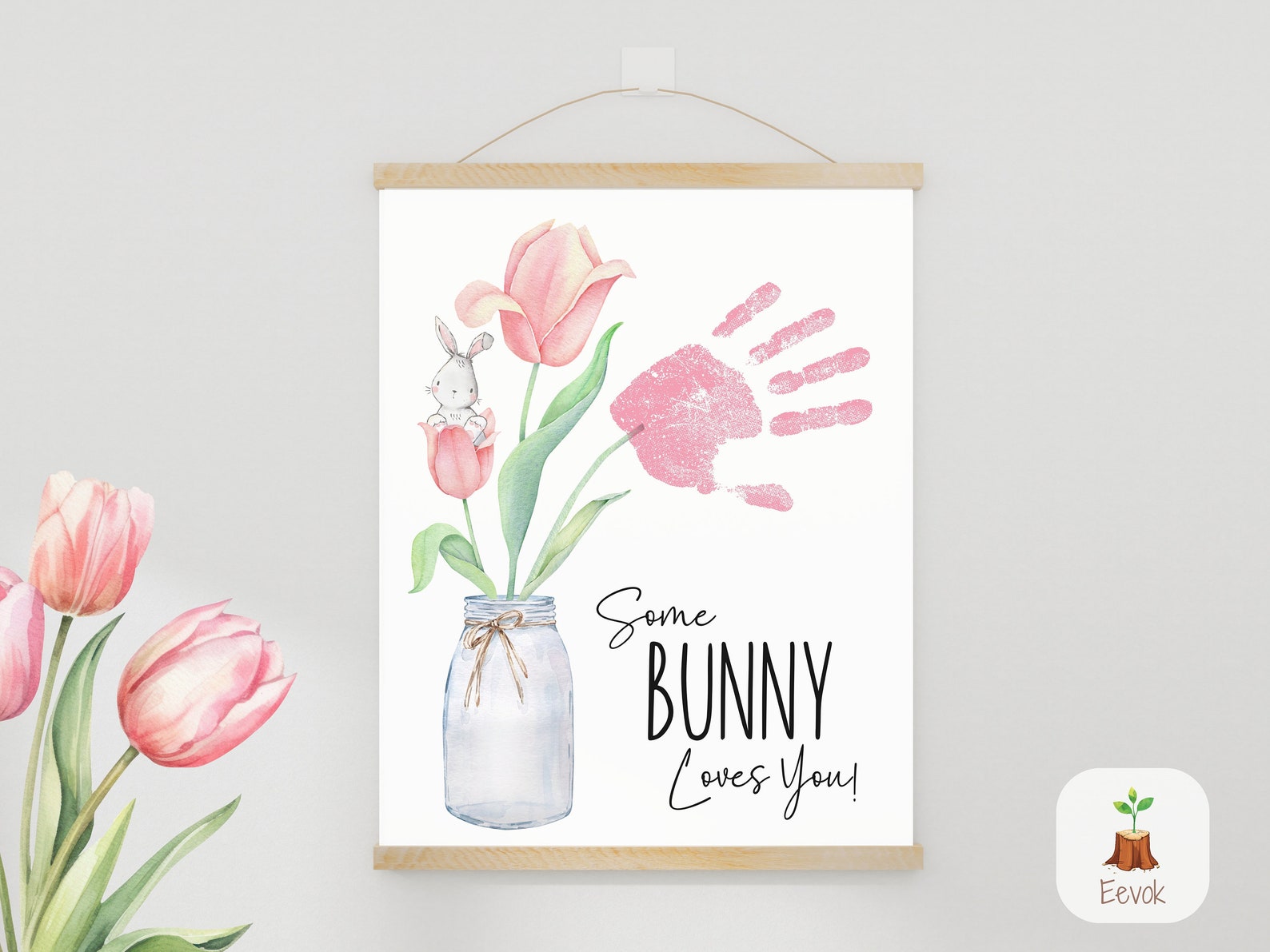 Printable Easter Handprint Art Craft for Kids, Some Bunny Loves You ...