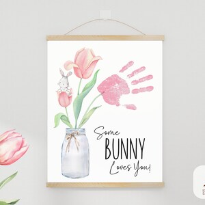 Printable Easter Handprint Art Craft for Kids, Some Bunny Loves You ...