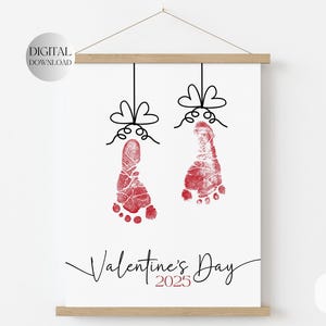 Printable Valentine Handprint Art, DIY Footprint Craft, Grandma ...