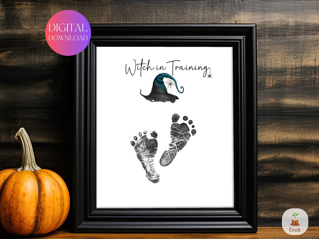 PRINTABLE Footprint Halloween Art Craft, Baby Footprint Craft ...