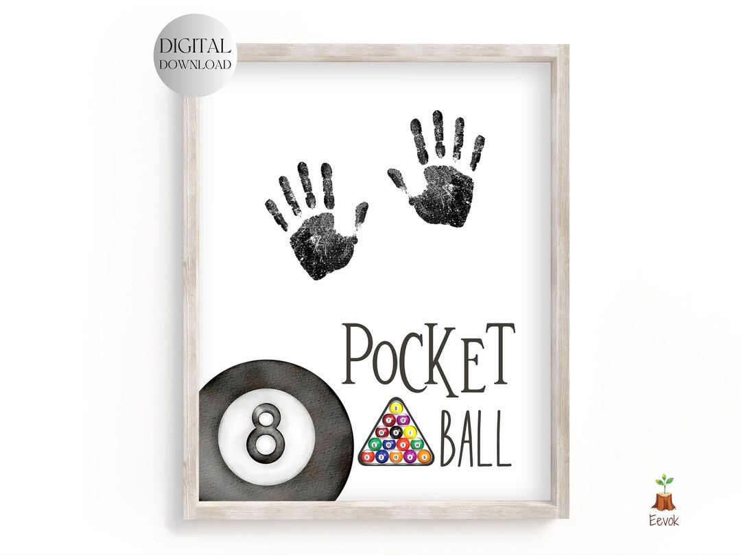 PRINTABLE Billiard Balls Handprint Craft Fathers Day Footprint Kids Art ...