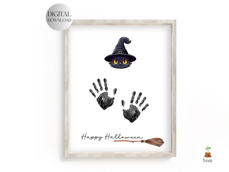 PRINTABLE Handprint Halloween Craft Baby Painting Craft Footprint Art ...