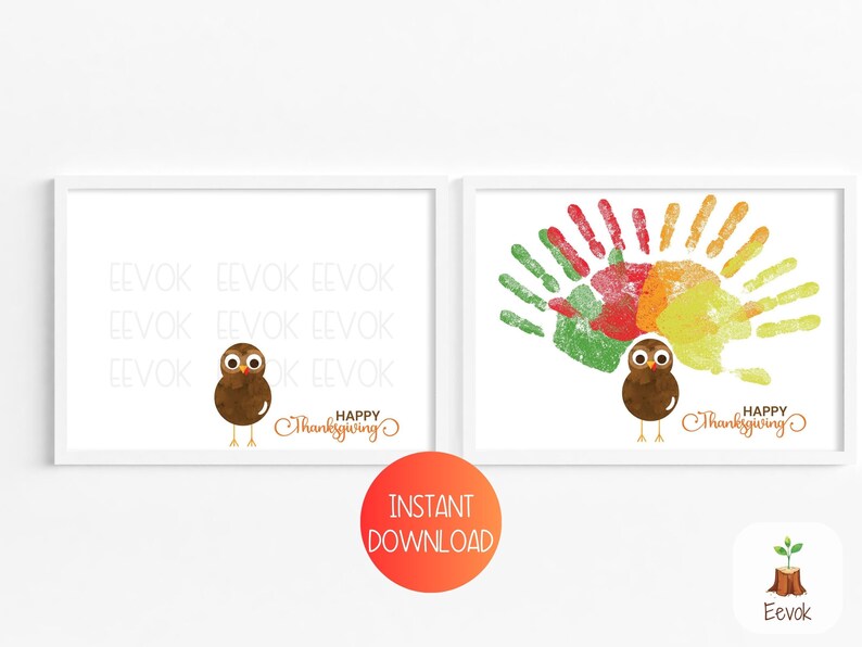 Printable Fall Handprint Craft Preschool DIY Fall Art - Etsy
