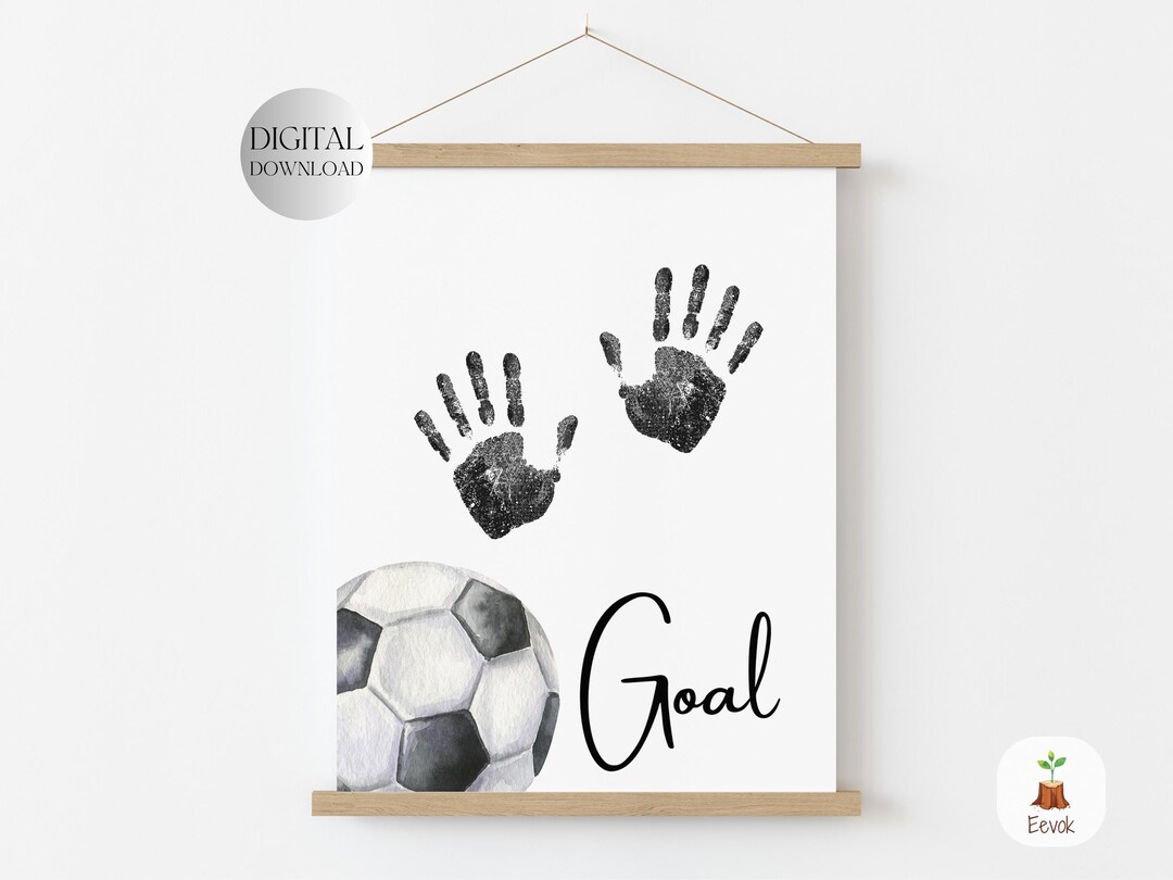 PRINTABLE Soccer Handprint Craft, Fathers Day Soccer Footprint, Kids ...
