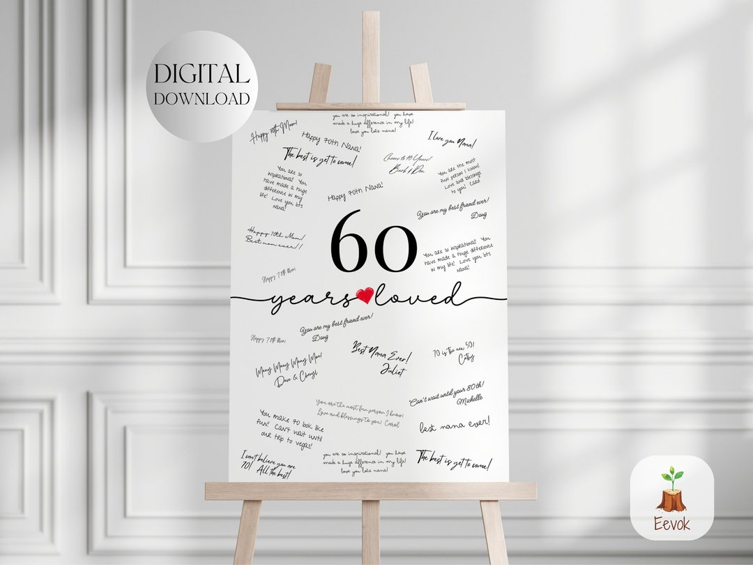 PRINTABLE 60th Birthday Poster, 60th Birthday Gift for Grandma, Mom ...