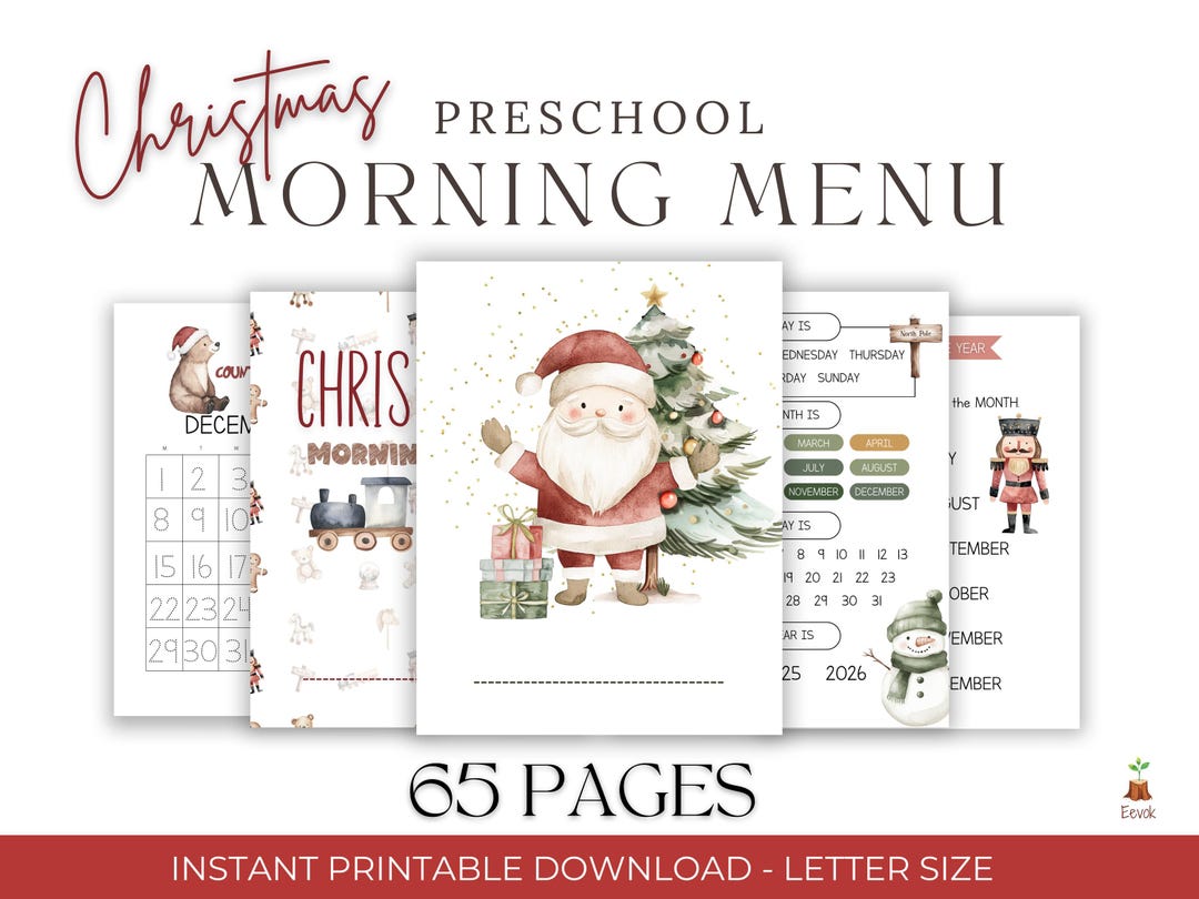 Preschool Christmas Busy Book Printable Toddler Learning Binder Quiet ...