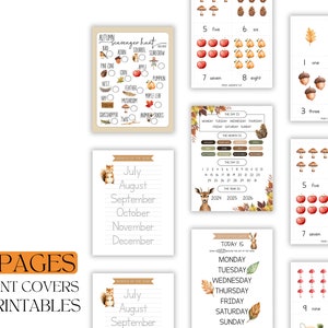 Preschool Autumn Busy Book Printable Toddler Learning Binder Quiet Book ...