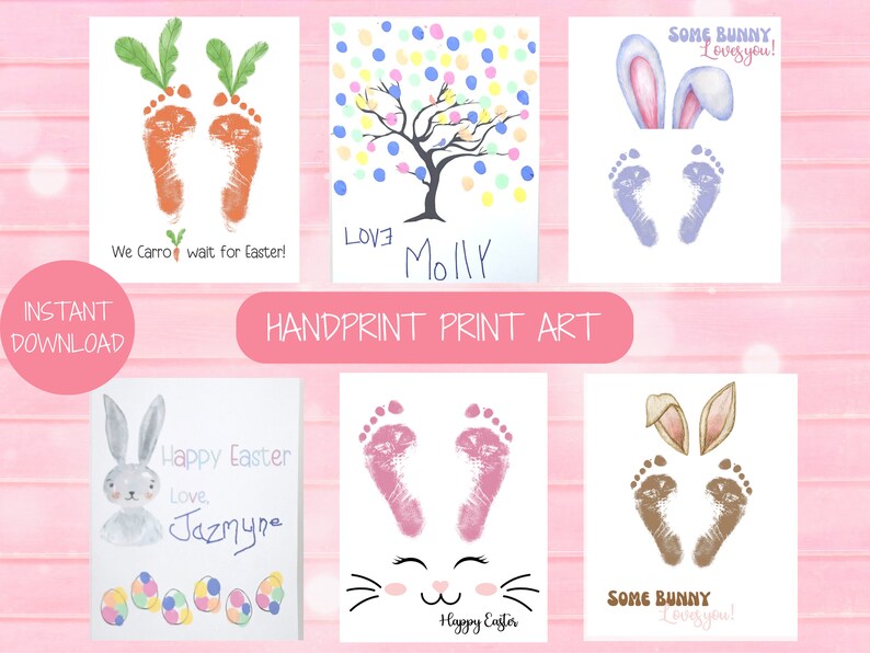 Easter Handprint Art Keepsake for Baby Handprint Crafts for - Etsy