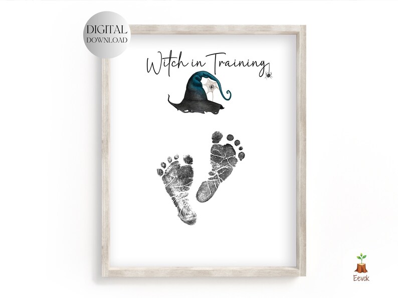 PRINTABLE Footprint Halloween Art Craft, Baby Footprint Craft ...