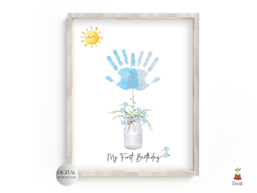 My First Birthday Handprint Keepsake Craft Printable Handprint Craft ...