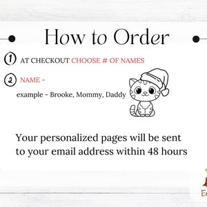 Printable Meowy Christmas Card, Cat Coloring Page, Personalized ...