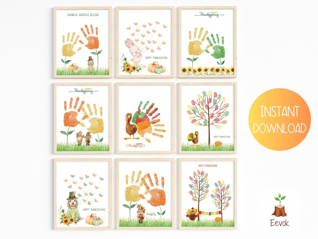 Printable Thanksgiving Handprint Craft Bundle, Fall Handprint Art ...