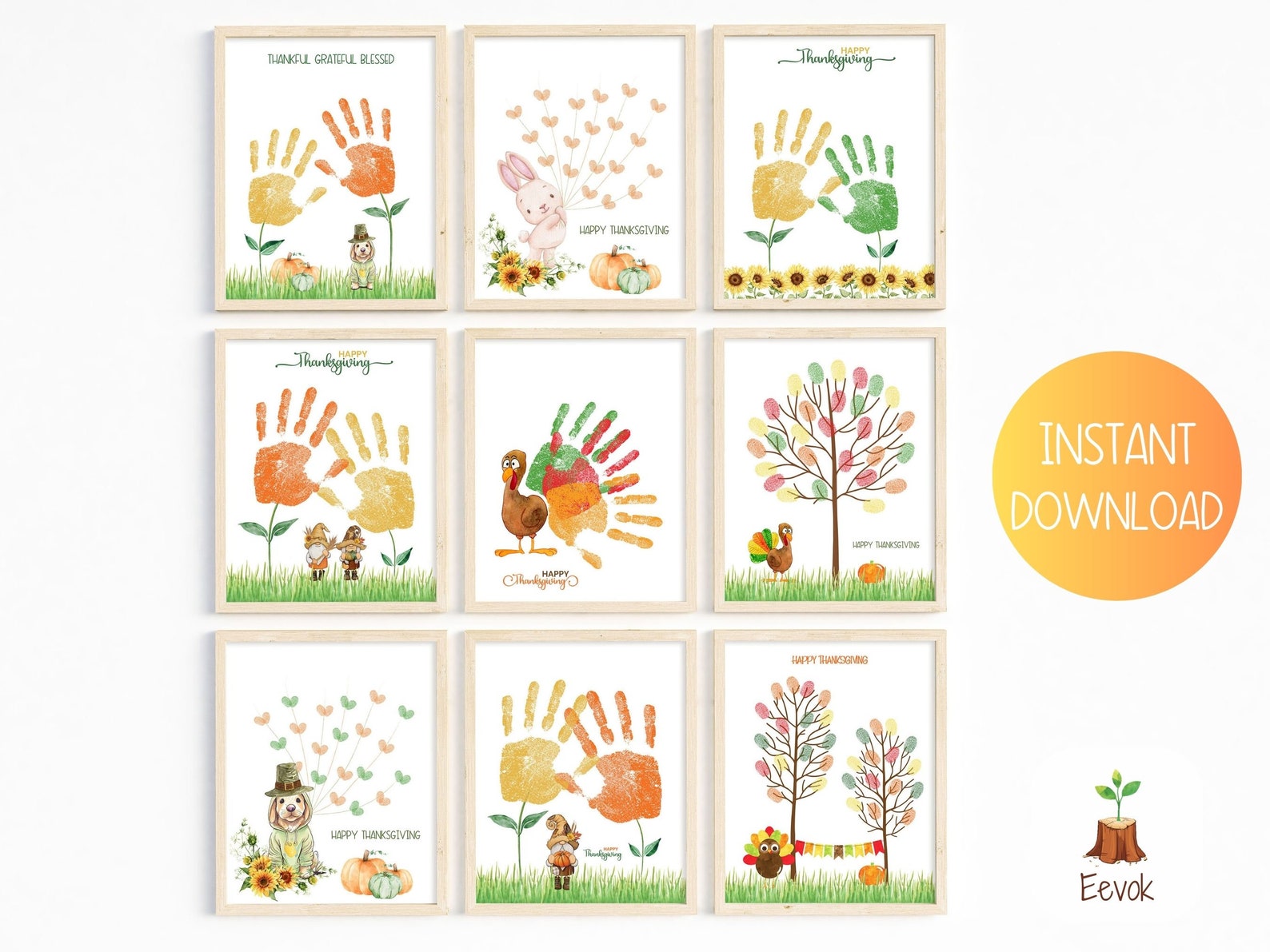 Printable Thanksgiving Handprint Craft Bundle Fall Handprint - Etsy