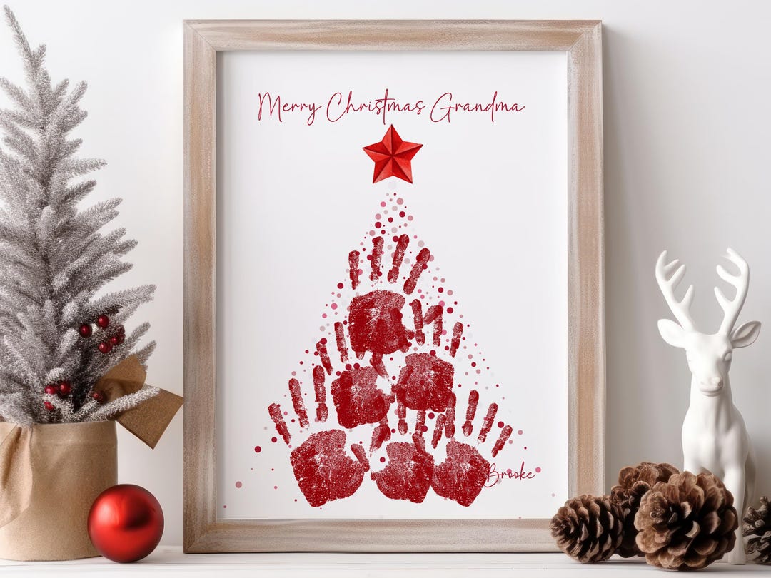 PRINTABLE Personalized Christmas Handprint Art Christmas Tree Keepsake ...