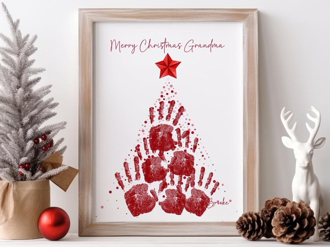 PRINTABLE Personalized My First Christmas Handprint Keepsake DIY ...