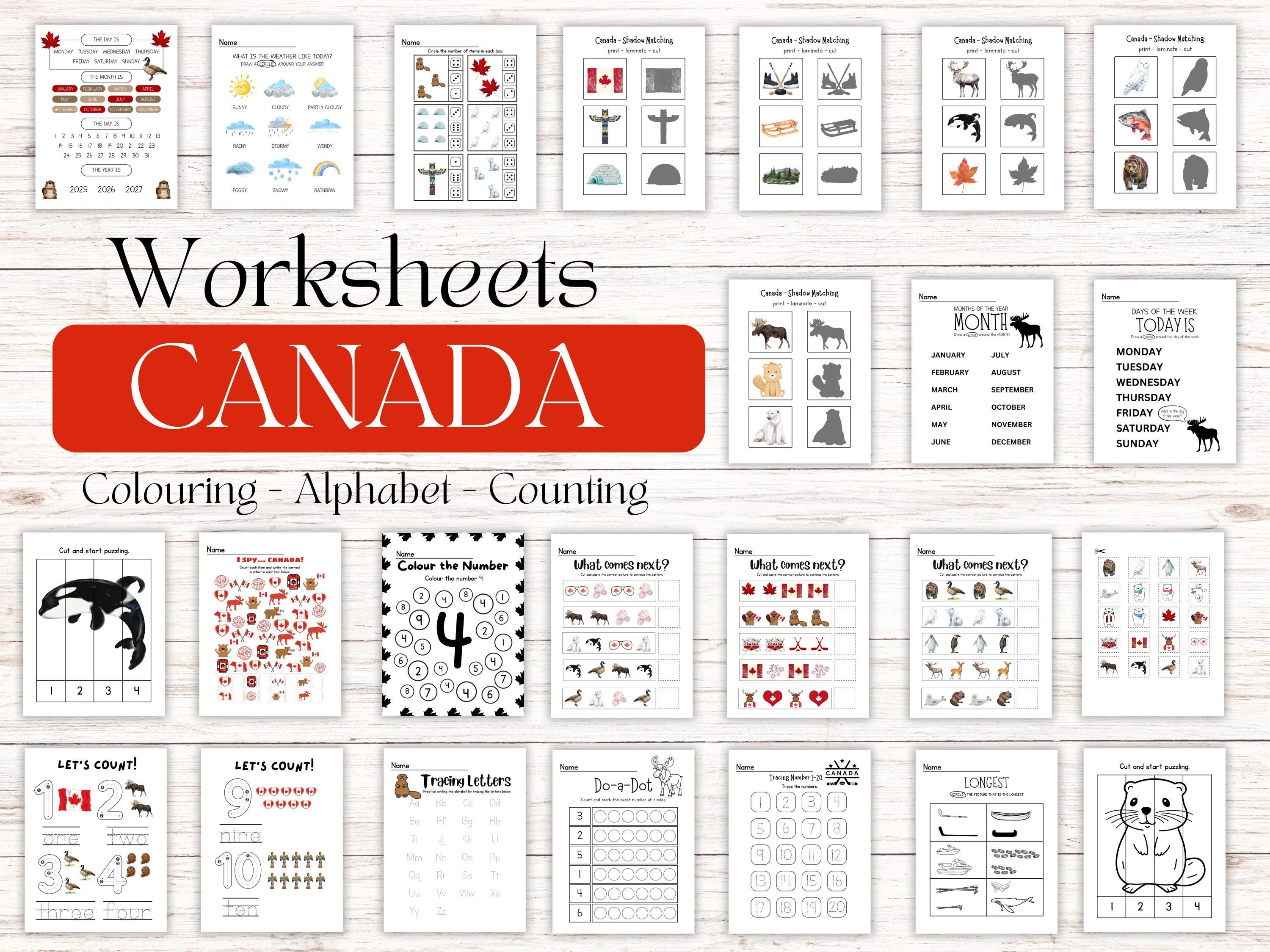 Canada Day Printables Preschool Worksheets Canada Resources Canadian ...