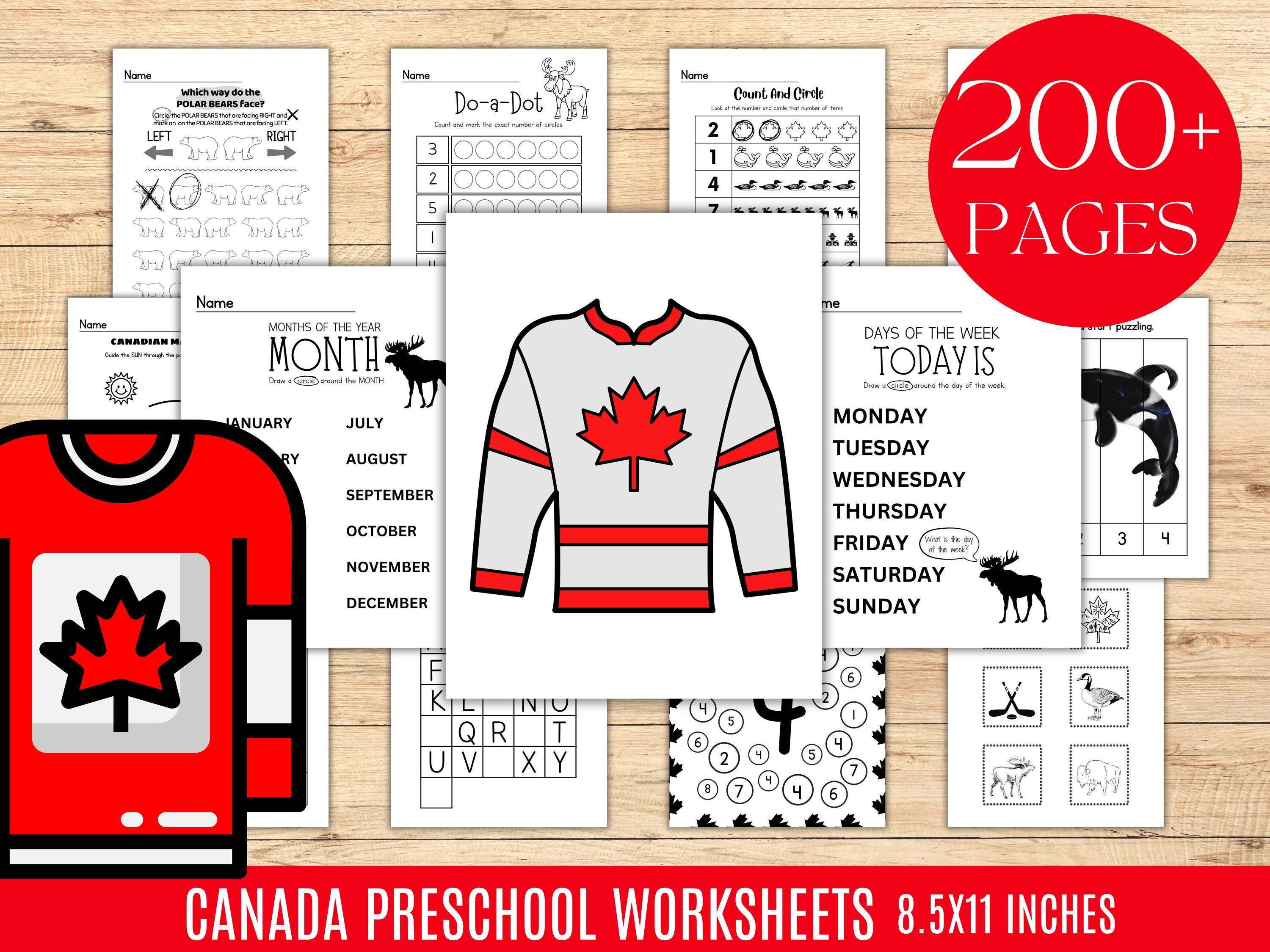 Canada Day Printables Preschool Worksheets Canada Resources Canadian ...