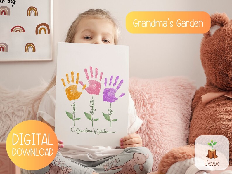 Grandparents Day Handprint Craft Personalized Card Printable - Etsy