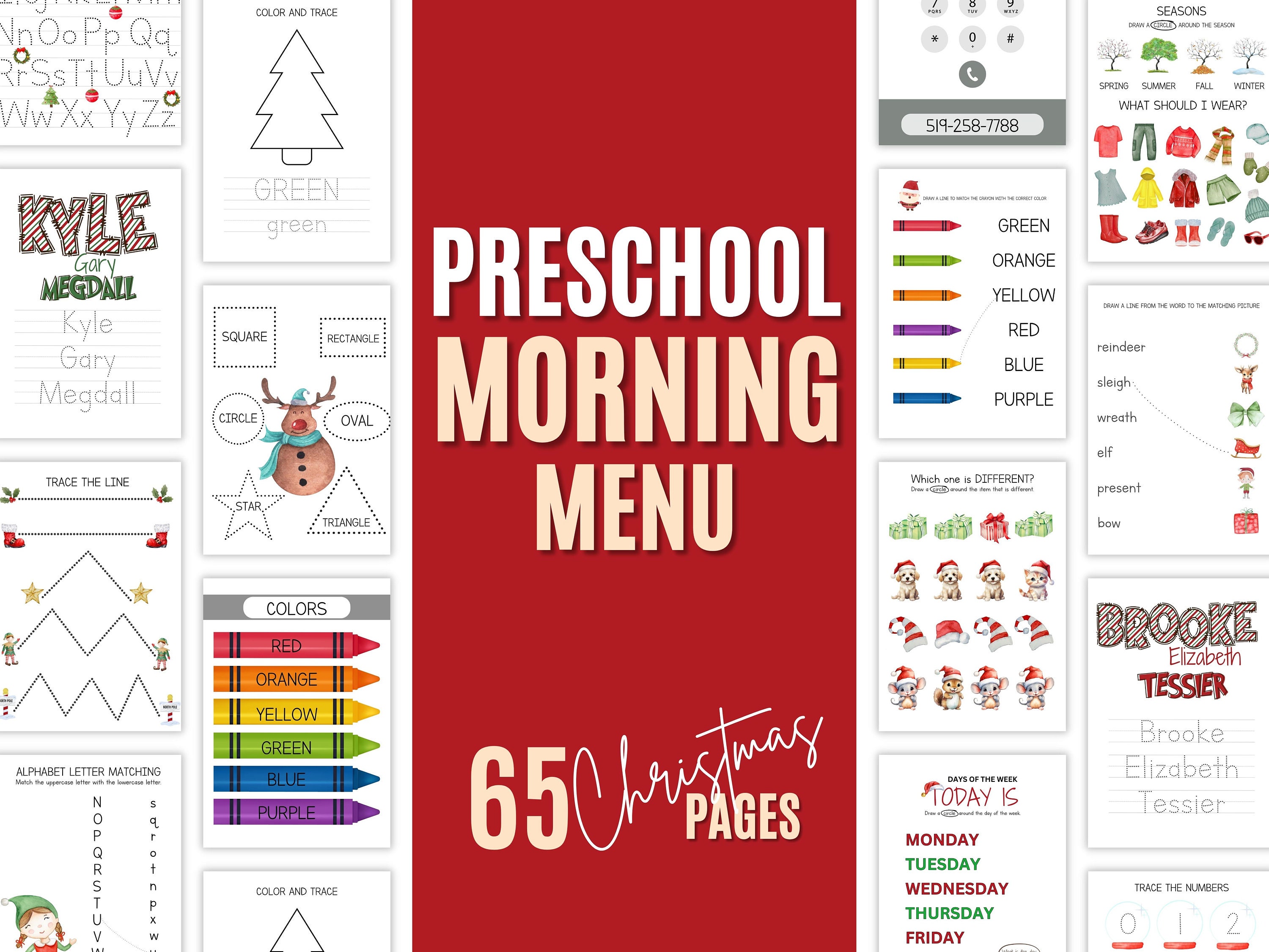 Preschool Morning Menu Printable, Homeschool Morning Menu Preschool ...
