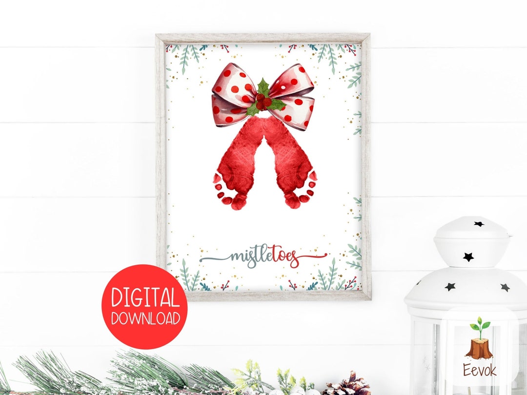 Printable Christmas Footprint Art, Foot Print Craft, Baby First ...