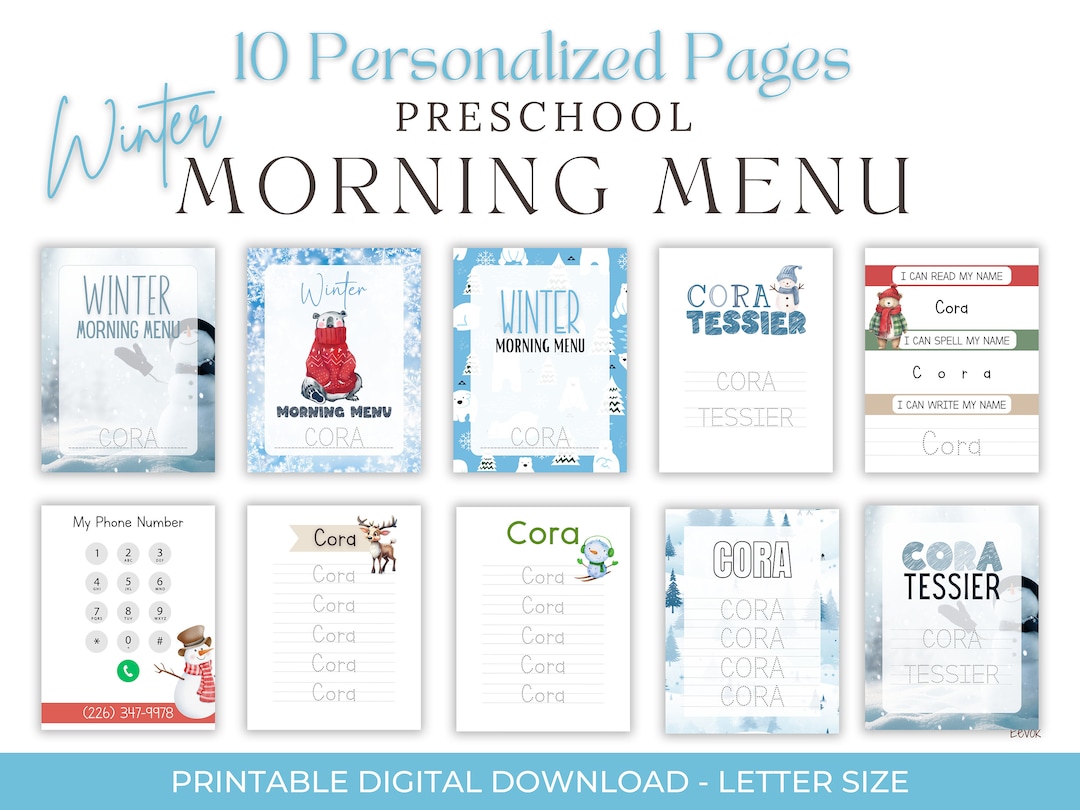 Preschool Winter Busy Book Printable Toddler Learning Binder Quiet Book ...