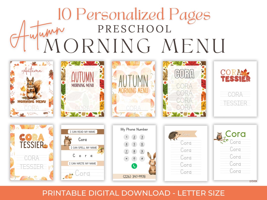 Preschool Autumn Busy Book Printable Toddler Learning Binder Quiet Book ...