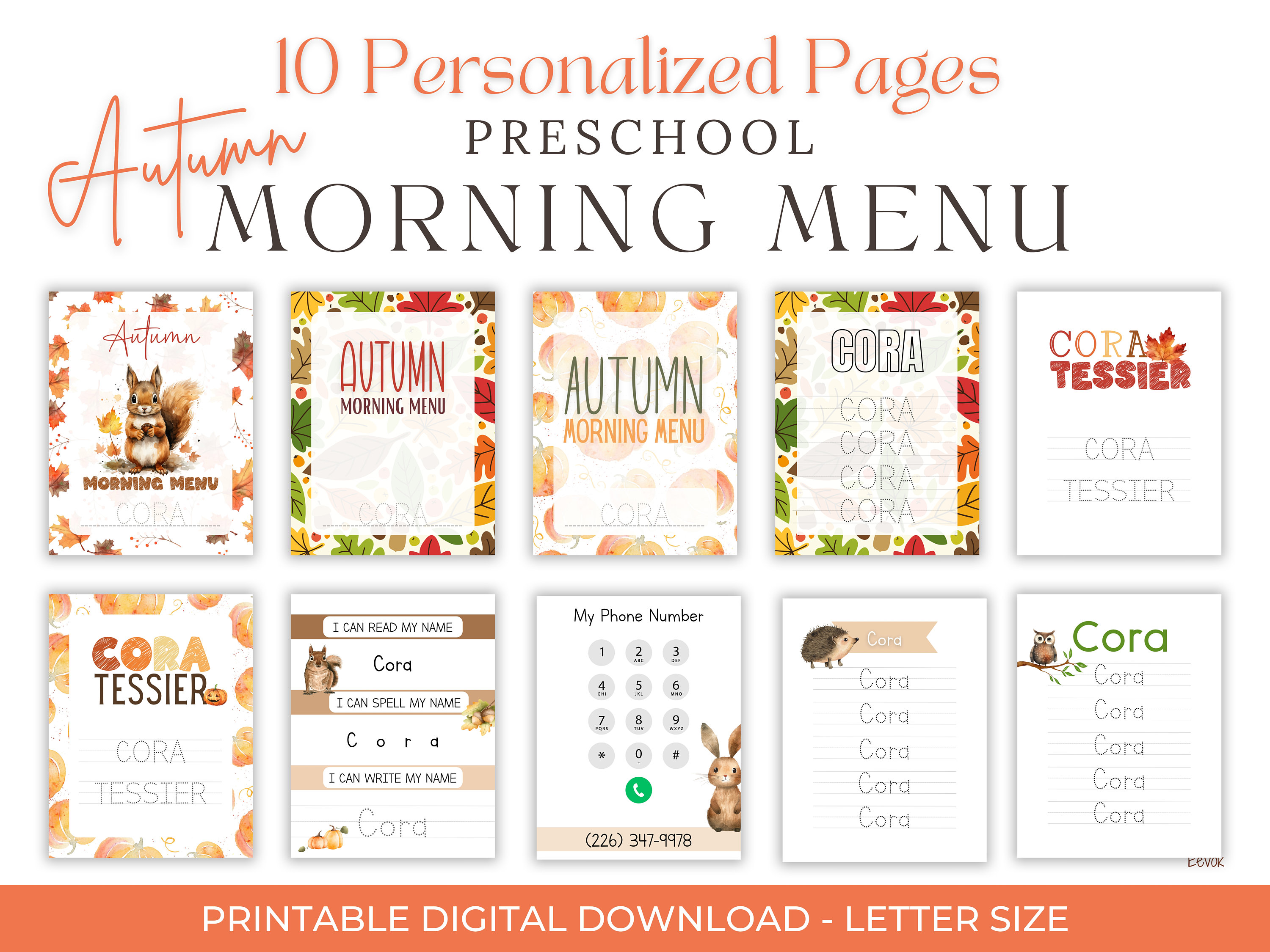 Preschool Autumn Busy Book Printable Toddler Learning Binder Quiet Book ...
