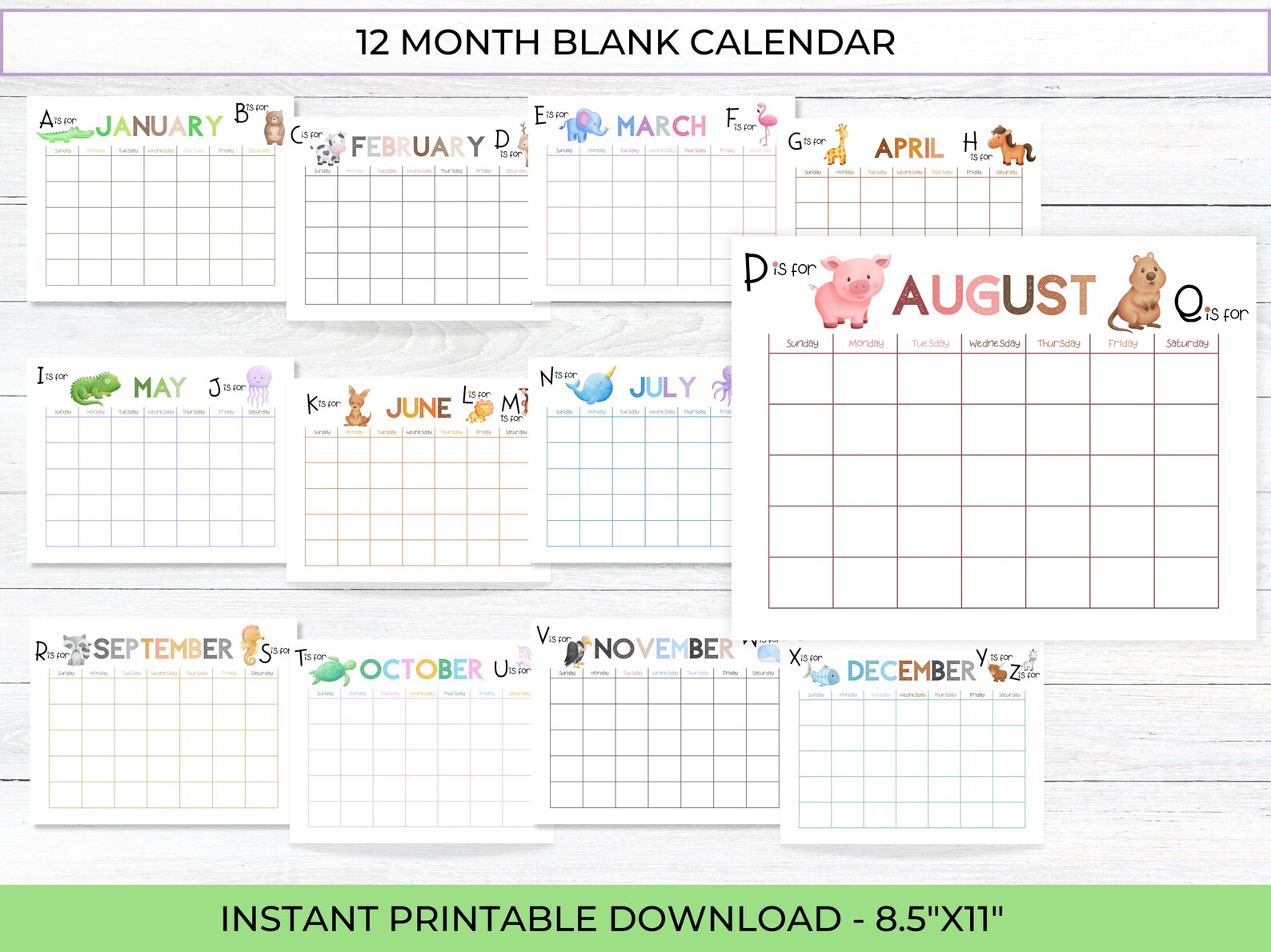 Printable Alphabet Coloring Pages, Handprint Art, Kids Blank Calendar ...
