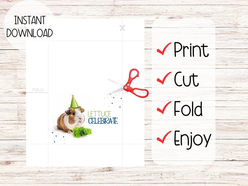 Printable Happy Birthday Card Last Minute Card Simple - Etsy