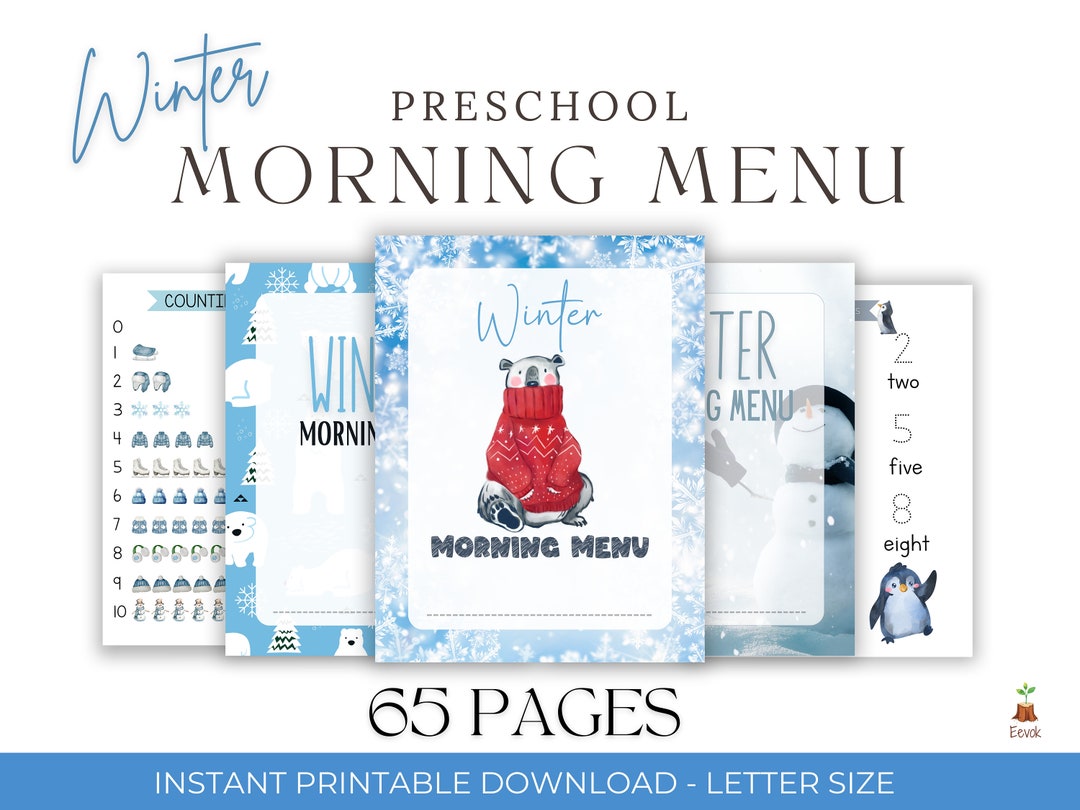 Preschool Winter Busy Book Printable Toddler Learning Binder Quiet Book ...