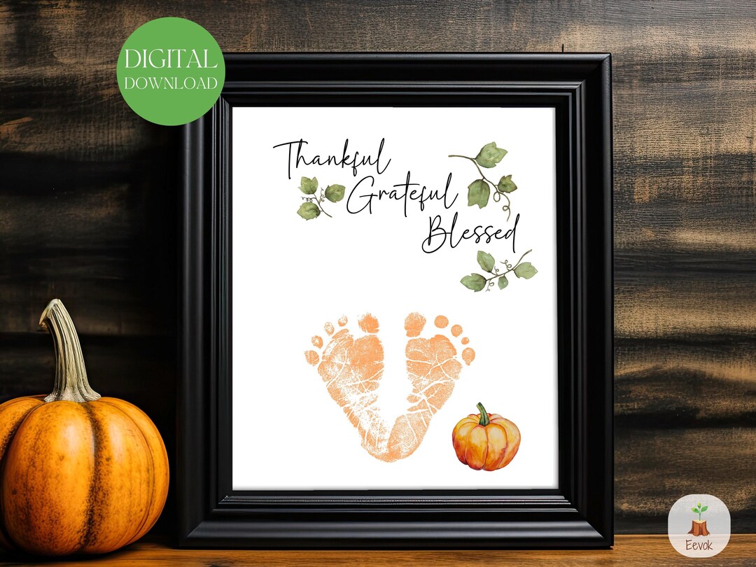 PRINTABLE Thanksgiving Footprint Handprint Craft Baby Thanksgiving ...