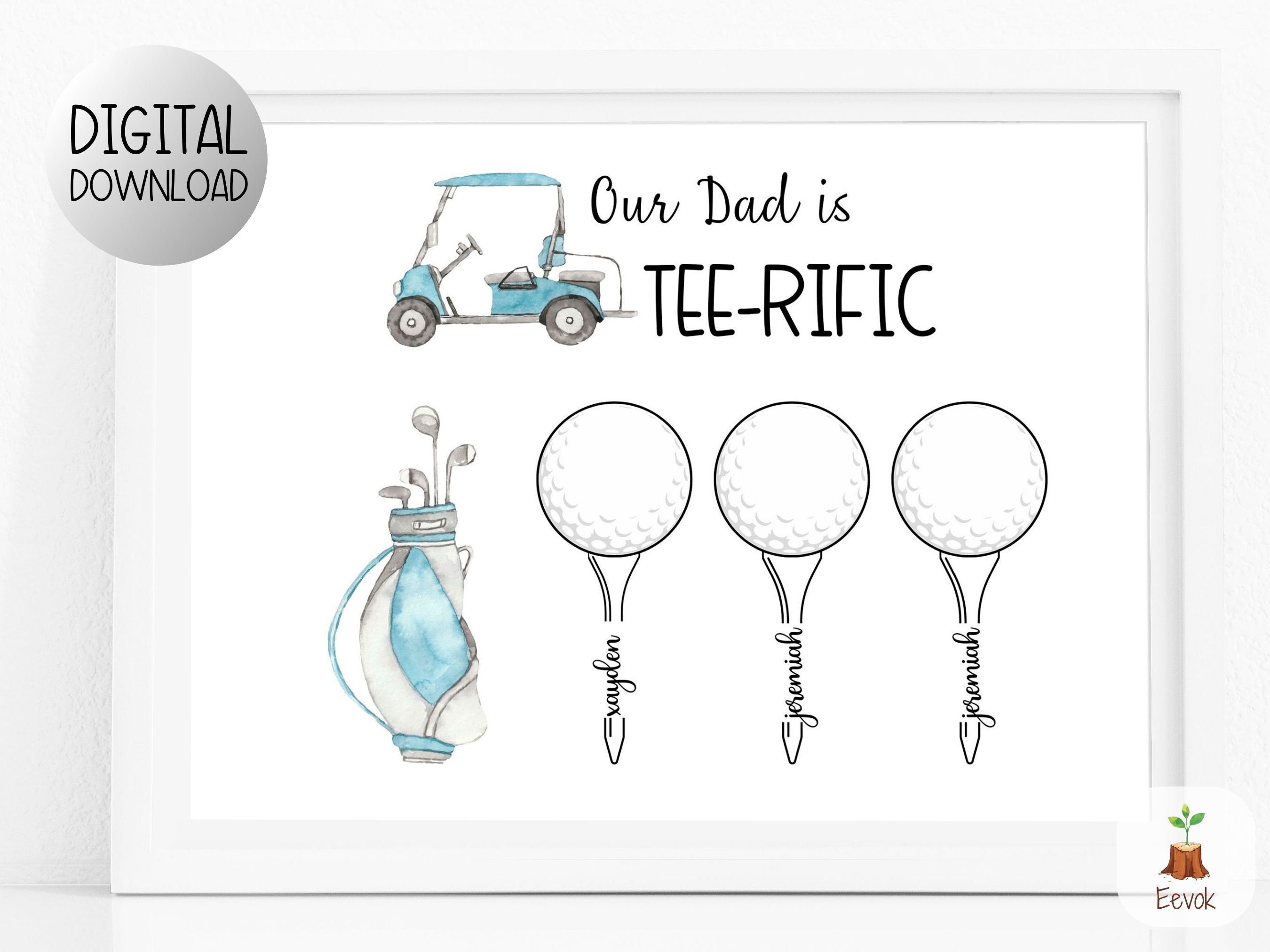 Custom Father's Day Craft for Grandpa Golf Art Print - Etsy