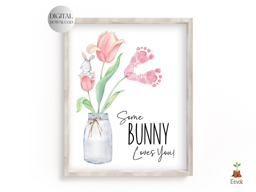 Printable Easter Handprint Art Craft for Kids, Some Bunny Loves You ...