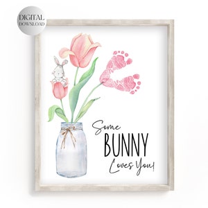 Printable Easter Handprint Art Craft for Kids, Some Bunny Loves You ...