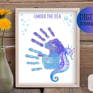 Under the Sea Handprint Craft for Kids, Sea Animals Printable Craft ...