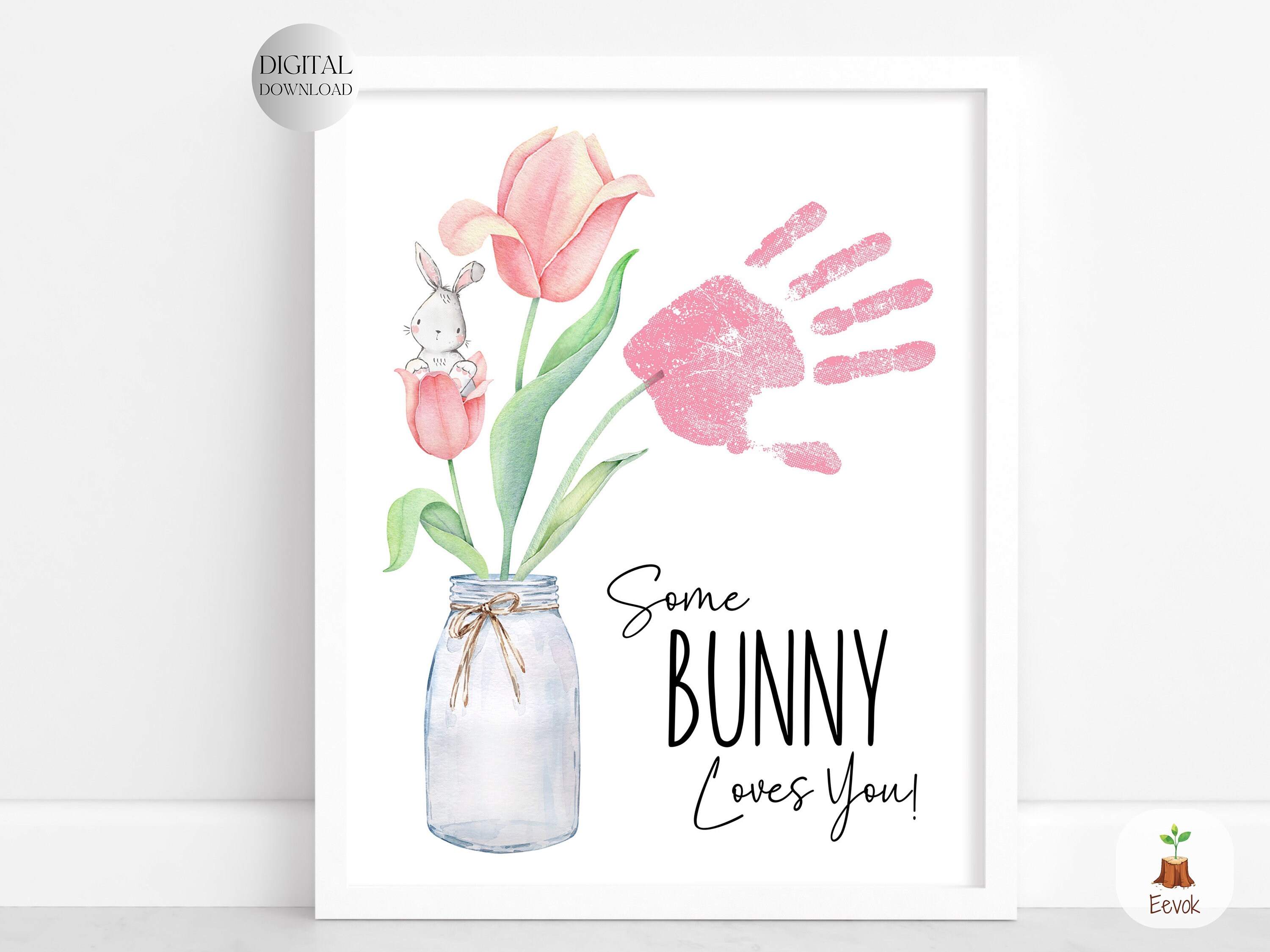 Printable Easter Handprint Art Craft for Kids, Some Bunny Loves You ...