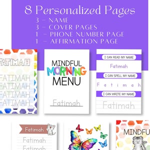 Preschool Morning Menu Printable Mindful Kids Worksheet, Calming Corner ...